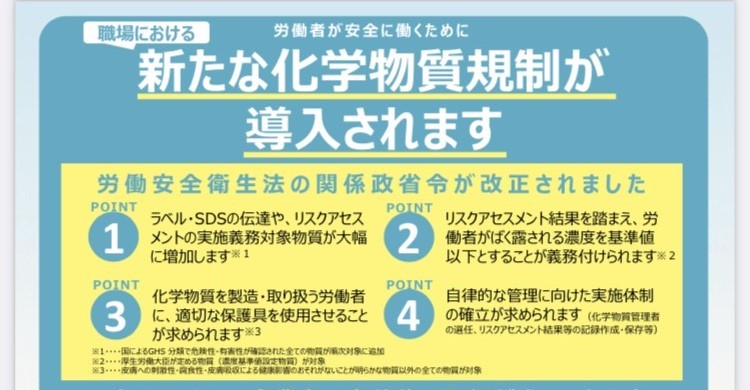 新たな化学物質規制が導入されます 社会保険労務士 みどり労務事務所 岡山 倉敷